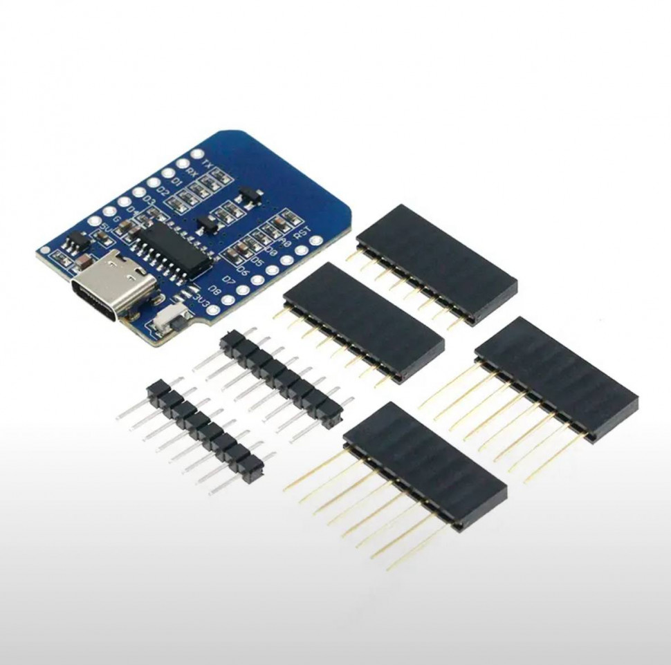 Микроконтроллер Wemos D1 mini ESP8266 с разъемом TYPE-C купить в в ...